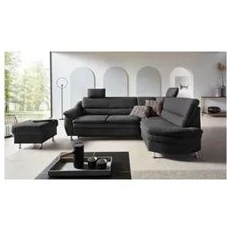 Ecksofa Home Affaire "Cardoso L-Form", grau (anthrazit), B:250cm H:90cm T:175cm, Struktur impr&auml;gniert (100% Polyester);Luxus-Microfaser ALTARA NUBUCK (100% Polyester);Struktur (52% Polyester, 35% Polyacryl, 13% Baumwolle);Luxus-Microfaser weich (90% Polyester, 10% Polyamid), Sofas, Ecksofa, Federkern, wahlweise mit Bett, Schubkasten