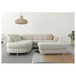 Sit & More Ecksofa SIT & MORE "Apulia L-Form", beige (creme), B:250cm H:78cm T:212cm, Webstoff (100% Polyester);Struktur weich (90% Polyester, 10% Polyamid);Luxus-Micofaser Euphoria (100% Polyester);Samtoptik (100% Polyester), Sofas, Ecksofa, wahlweise Bettfunktion, Bettkasten und Kopf- und Armteilverstellung