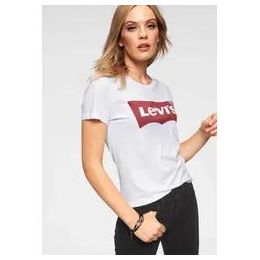 Levi's T-Shirt LEVI'S "THE PERFECT TEE", Damen, Gr. S (34), wei&szlig; (wei&szlig;, rot), Single Jersey, Obermaterial: 100% Baumwolle, bedruckt, figurumspielend h&uuml;ftlang, Rundhals, Shirts T-Shirt, mit Logoprint