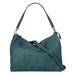 Umh&auml;ngetasche Samantha Look, Damen, Gr. B/H/T: 32cm x 25cm x 14cm onesize, blau, Leder, leicht gl&auml;nzend, unifarben, Taschen Umh&auml;ngetasche, echt Leder, Made in Italy