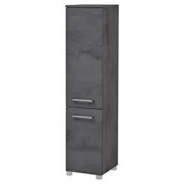 Midischrank Welltime "Windau", grau (oxid stone), B:30cm H:130cm T:35cm, Holzwerkstoff, Schr&auml;nke, Midischrank, 30 cm breit