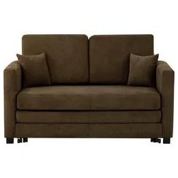 2-Sitzer Home Affaire "Mexico", braun, B:140cm H:87cm T:83cm, Sofas, mit ausziehbarer Schlaffunktion