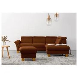 Ecksofa Home Affaire "Lindgren L-Form", rosa (kupfer), B:249cm H:84cm T:217cm, 100% Polyester, Sofas, Ecksofa, wahlweise mit TV-Funktion, Stauraum und Kopfteilverstellung