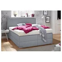 Boxspringbett, grau, Liegefl&auml;che B/L: 140cm x 200cm, H2, 7-Zonen-Kaltschaummatratze, Bettrahmen und seitliche Einfassung Unterbox und Obermatratze: Fein-Strukturstoff (77% Polyester, 23% Viskose).;Spiegelfl&auml;che der Matratzen: 100% Polyester, Westfalia Schlafkomfort, Komplettbetten, Boxspringbett