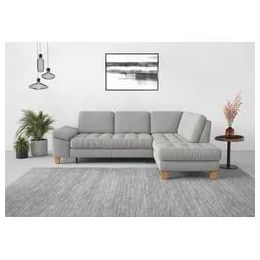 Sit & More Ecksofa SIT & MORE "Westham L-Form", silber, B:261cm H:88cm T:179cm, 90% Polyester 10%Polyamid, Sofas, Ecksofa, mit Ottomane, mit oder ohne Bettfunktion, Bettkasten, Verstellung