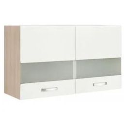 Glash&auml;ngeschrank Optifit "Faro", wei&szlig; (wei&szlig; matt), B:100cm H:57,6cm T:34,6cm, Schr&auml;nke, Glash&auml;ngeschrank, mit Metallgriffen, Breite 100 cm
