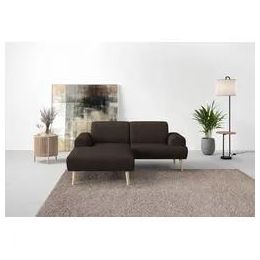 Ecksofa Home Affaire "Swift Scandic Design, komfortabler Federkern, Breite 192cm, L-Form", braun (dunkelbraun), B:192cm H:83cm T:176cm, 100% Polyester, Sofas, Ecksofa, Federkern-Polsterung, B/T/H: 192/83/176 cm