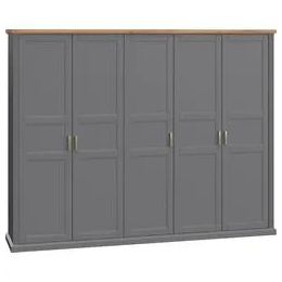 Kleiderschrank OTTO HOME "Tara, wahlweise 4 Breiten, hoher Schrank 227cm, soft-close-Funktion", grau (graphit matt, pacific walnut), B:291cm H:227cm T:59cm, Holzwerkstoff, MDF, Schr&auml;nke, Kleiderschrank Dreht&uuml;renschrank, lackiert mit hochwertigen wasserbasiertem UV-Lack, FSC-zertifiziert