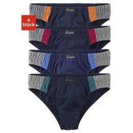Slip Le Jogger, Damen, Gr. 7, 4 Stk., blau (marine), Jersey, Obermaterial: 95% Baumwolle, 5% Elasthan, unifarben, k&ouml;rpernah, Unterhosen Slip, optimale Passform durch Baumwoll-Stretch