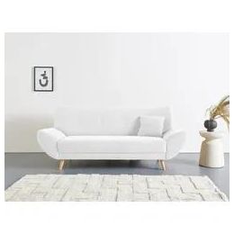 3-Sitzer Home Affaire "Basta", wei&szlig;, B:205cm H:80cm T:82cm, (100% Polyester) Struktur fein (100% Polyester) Chenille, Sofas