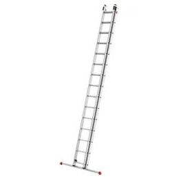 Anlegeleiter Hailo "S80 ProfiStep duo", grau (aluminiumfarben), B:41cm H:427cm L:16cm, Aluminium, Leitern, Aluminium-Schiebeleiter 2-teilig 2x15 Sprossen