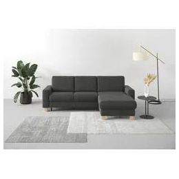 Ecksofa Home Affaire "Summer L-Form", grau (anthrazit), B:249cm H:91cm T:164cm, 95% Polyester, 5% Polyamid, Sofas, Ecksofa, mit Recamiere, mit oder ohne Bettfunktion und Bettkasten, Cord-Bezug