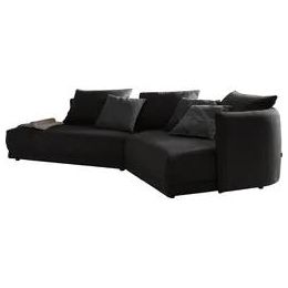 Ecksofa DESIGNWERK "New York L-Form, anmutendes Designsofa", schwarz (charcoal), B:333cm T:179cm, 100% Polyester, Sofas, Ecksofa, mit moderner R&ung im R&uuml;cken