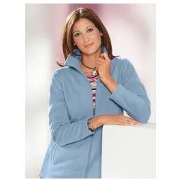 Fleecejacke Classic Basics, Damen, Gr. 54, blau (bleu), 100% Polyester, unifarben, figurumspielend, Jacken Fleecejacke