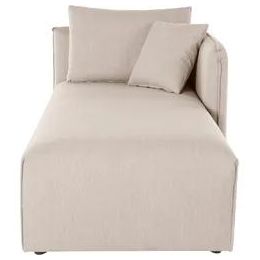 Ottomane OTTO HOME "N&ouml;re", beige, B:90cm H:74cm T:172cm, Samtoptik (100% Polyester);Struktur (100% Polypropylen);Webstoff (100% Polyester);Struktur fein (100% Polyester);Luxus-Microfaser Lederoptik (100% Polyester);Baumwoll-/Leinenmix (60% Baumwolle/40% Leinen), Sofas, Ottomane, Modul - zum Zusammenstellen; in vielen Bezugsqualit&auml;ten und Farben