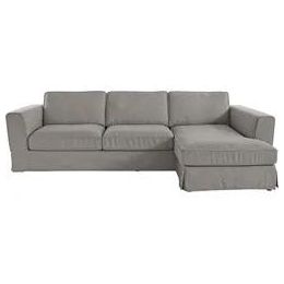 Ecksofa Home Affaire "Vintage L-Form", grau, B:284cm H:83cm T:165cm, 100%PES, Sofas, Ecksofa, 3-Sitzer Polsterecke im Landhausstil, mit abnehmbarer Husse
