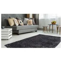 Hochflor-Teppich Kayoom "Diamond 700", grau (anthrazit), B:80cm H:45mm L:150cm, Kunstfaser, Teppiche, weiche Microfaser, Langflor, Shaggy, Melange, Wohnzimmer