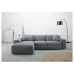 Ecksofa Home Affaire "Glimminge L-Form auch in Breitcord, Feincord + Easy care-Bezug", blau (petrol), B:264cm H:71cm T:191cm, 12% Polyaxryl, 88% Polyester, Sofas, Ecksofa, Breite 264, Zierkissen