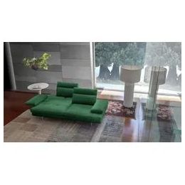 3,5-Sitzer Calia italia "Toby Wing, 228 cm breit, Designsofa mit erstklassigem Sitzkomfort", gr&uuml;n (verde mario), B:228cm H:90cm T:113cm, Mikrofaser mit Nubuk Optik (100% Polyester), Sofas, inklusive Sitztiefenverstellung, F&uuml;&szlig;e in Chrom gl&auml;nzend