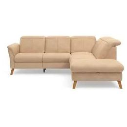 Sit & More Ecksofa SIT & MORE "Romero L-Form", braun (macchiato), B:250cm H:91cm T:220cm, 100% Polyester, Sofas, Ecksofa, wahlweise mit oder ohne TV-Funktion, Bettfunktion, Bettkasten