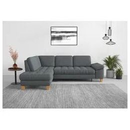 Sit & More Ecksofa SIT & MORE "Westham L-Form", grau, B:261cm H:88cm T:179cm, 100% Polyester, Sofas, Ecksofa, mit Ottomane, mit oder ohne Bettfunktion, Bettkasten, Verstellung