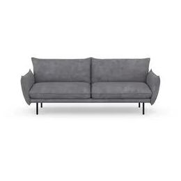 3-Sitzer Home Affaire "Stine", grau, B:226cm H:86cm T:86cm, Struktur (100% Polyester);Struktur weich (85% Polyester/15% Nylon);Samtoptik (100% Polyester), Sofas, Besonderes Design durch Kissenoptik und Keder, by Morten Georgsen