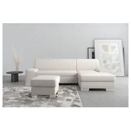 Ecksofa DOMO collection "Anzio L-Form, whlw. Bettfunktion, Federkern, hochwertig, Breite 271 cm", beige (creme), B:271cm H:85cm T:160cm, Sofas, Ecksofa, Ohne Bettfunktion, Recamiere rechts, Chenille-Struktur, creme
