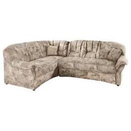 Ecksofa DOMO collection "Bahia, zeitlos und elegant, bequeme Armlehnen, L-Form", braun, B:256cm H:91cm T:200cm, Luxus-Microfaser (100% Polyester), mit Muster;Struktur (100% Polyester), Sofas, Ecksofa, Microfaser, natur
