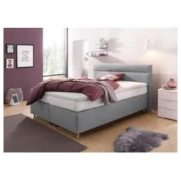 Boxspringbett, grau (strukturstoff grau), ohne LED-Beleuchtung, Liegefl&auml;che B/L: 160cm x 200cm, H2 + H2, 7-Zonen-Kaltschaummatratze, Bezug Unterbox und Kopfteil: Strukturstoff (77% Polyester und 23% Viskose);Bezug Obermatratze 100% Polyester, waschbar bis 60C, Westfalia Schlafkomfort, Komplettbetten, Boxspringbett, wahlweise mit LED-Beleuchtung