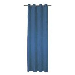 Vorhang WIRTH "Holmsund 288g/qm" Gr. 1, blau (royalblau), B:132cm H:145cm, Chenille, Polyacryl, Gardinen