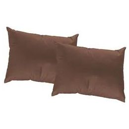 Dekokissen WIRTH Gr. 2, braun (braun, unifarben), B:50cm L:50cm, Kunstfaser, Dekokissen_Sitzkissen_Kissenh&uuml;llen, Kissenh&uuml;lle ohne F&uuml;llung, 2 St&uuml;ck
