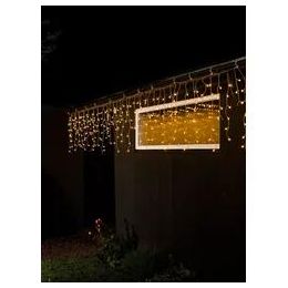 Konstsmide LED-Lichtervorhang "Weihnachtsdeko aussen", Energieeffizienz: E (A-G), transparent, Dioden 400 Stk. Flammen 400 Stk., Kabell&auml;nge 10m x Gesamtl&auml;nge 20,27m, Lichterketten, LED Eisregenvorhang, mit wei&szlig;en Globes, 400 bernsteinfarbene Dioden