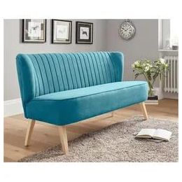 2-Sitzer Home Affaire "Campi", blau (petrol), B:140cm H:81cm T:67cm, Luxus-Microfaser (100% Polyester);Hochflorige Microfaser (100% Polyester), Sofas, bequemes K&uuml;chensofa, frei im Raum stellbar