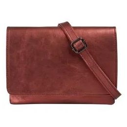 Umh&auml;ngetasche CLUTY, Damen, Gr. B/H/T: 23cm x 18cm x 4cm onesize, rot, Leder, gl&auml;nzend, Taschen Umh&auml;ngetasche, echt Leder, Made in Italy