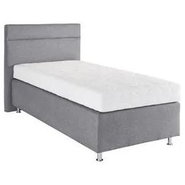 Boxspringbett, grau (strukturstoff grau), ohne LED-Beleuchtung, Liegefl&auml;che B/L: 100cm x 200cm, H2 + H2, 7-Zonen-Kaltschaummatratze, Bezug Unterbox und Kopfteil: Strukturstoff (77% Polyester und 23% Viskose);Bezug Obermatratze 100% Polyester, waschbar bis 60C, Westfalia Schlafkomfort, Komplettbetten, Boxspringbett, wahlweise mit LED-Beleuchtung
