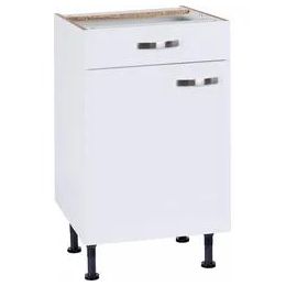 Unterschrank KOCHSTATION "KS-Cara", wei&szlig; (wei&szlig;, wei&szlig;), B:50cm H:87cm T:58,4cm, Schr&auml;nke, Unterschrank, Breite 50 cm, mit Vollauszug und Soft-Close-Funktion