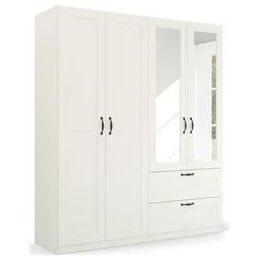 Dreht&uuml;renschrank Rauch "Kleiderschrank Schrank Garderobe Ankleide COTTAGE BY QUADRA SPIN", wei&szlig; (alpinwei&szlig;), B:181cm H:210cm T:54cm, Holzwerkstoff, Schr&auml;nke, Dreht&uuml;renschrank, in skandinavischem Landhausstil, mit Schubladen und Spiegel