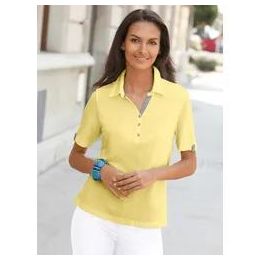 Poloshirt Casual Looks "Poloshirt", Damen, Gr. 44, gelb (zitrone), 50% Baumwolle, 50% Modal, unifarben, ohne Ausschnitt, Shirts