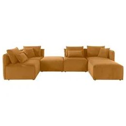 Wohnlandschaft OTTO HOME "N&ouml;re U-Form", gelb (curry), B:340cm H:86cm T:172cm, 92% Polyester, 8% Polyamid, Sofas, Wohnlandschaft, 5 Teile, in vielen Bezugsqualit&auml;ten und Farben s. auch "N&ouml;re"