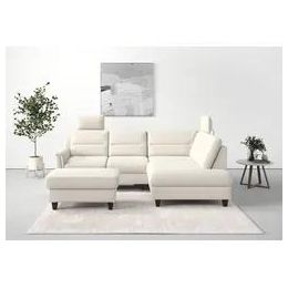 Sit & More Ecksofa SIT & MORE "Far&ouml; L-Form", beige (creme), B:251cm H:90cm T:187cm, Sofas, Ecksofa, inklusive Federkern, wahlweise mit Bettfunktion und Bettkasten