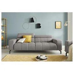 2,5-Sitzer DOMO collection "Cunelli, moderne Sitzn&auml;hte als Designelement, fester Sitzkomfort", braun (schlamm), B:238cm H:79cm T:104cm, Sofas, whlw. verstellbare Kopfteile, passend f&uuml;r g&auml;ngige Saugroboter