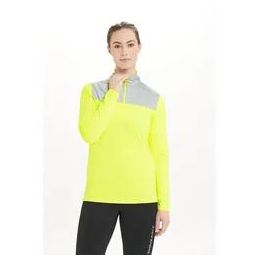 Funktionsshirt Endurance "Tusina", Damen, Gr. 40, gelb (neongelb), 90% Polyester, 10% Elasthan, mehrfarbig, normal, hoch geschlossener Ausschnitt, Shirts Funktionsshirt, mit starken Ultra-Reflektoren