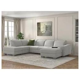 Sit & More Wohnlandschaft SIT & MORE "Dundee U-Form", silber, B:338cm H:86cm T:219cm, Sofas, Wohnlandschaft, mit Federkern und Edelstahlf&uuml;&szlig;en, wahlweise mit Kopfteilverstellung