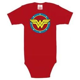 Body logoshirt, Jungen, Gr. 74/80, EURO-Gr&ouml;&szlig;en, rot, 100% Baumwolle, bedruckt, kurz, Bodys Body, mit Wonder Woman-Print