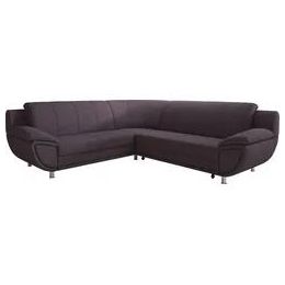 Ecksofa Trendmanufaktur "Rondo II, zeitlos & elegant, bequeme Armlehnen, L-Form", braun (rosybraun), B:267cm H:85cm T:247cm, Struktur (100% Polyester), Sofas, Ecksofa, wahlweise mit Federkern, wahlweise mit Bettfunktion, B/T 247/267cm