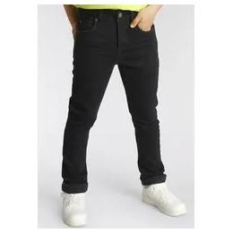 Stretch-Hose Arizona "Basic Jeans f&uuml;r Jungen", Jungen, Gr. 170, N-Gr, schwarz, Denim/Jeans, Obermaterial: 98% Baumwolle, 2% Elasthan, used, regular fit lang, Hosen, regular fit mit schmalem Bein