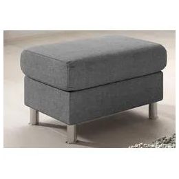 Hocker Trendmanufaktur "Rondo II zeitlos und bequem", grau (hellgrau), B:67cm H:46cm T:53cm, 100% Polyester, Hocker, Polsterhocker, wahlweise mit komfortablem Federkern, frei im Raum stellbar