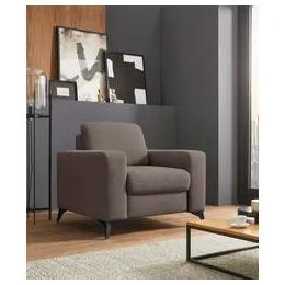 Sessel Home Affaire "Lolland", grau (taupe), B:98cm H:88cm T:88cm, Luxus-Microfaser ALTARA NUBUCK (100% Polyester);Struktur Flausch (90% Polyester, 10% Polyamid);Struktur impr&auml;gniert - feucht abwischbar (100% Polyester), Sessel, Sessel, passend zur Serie "Lolland", wahlweise mit feucht abwischbarem Bezug