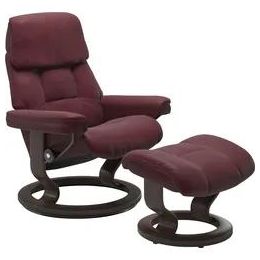 Relaxsessel stressless "Ruby", rot (bordeaux batick), B:88cm H:99cm T:77cm, Leder BATICK: Batick ist ein leicht korrigiertes, durchgef&auml;rbtes und genarbtes M&ouml;belleder, bei dem die meisten Unebenheiten und Spuren in der Regel entfernt wurden. Batick wird mitunter doppelt&ouml;nig gef&auml;rbt, um der Oberfl&auml;che mehr Lebendigkeit zu verleihen. Dank einer sch&uuml;tzenden Oberfl&auml;chenbehandlung lassen sich die meiste