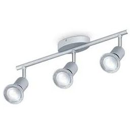 B.K.LICHT Deckenleuchte, grau (nickelfarben), 3, H: 10cm, 1 Stk., Leuchten, 3-flammiger LED Deckenspot, dreh-, schwenkbar, IP20, neutralwei&szlig;, Deckenspot Deckenstrahler